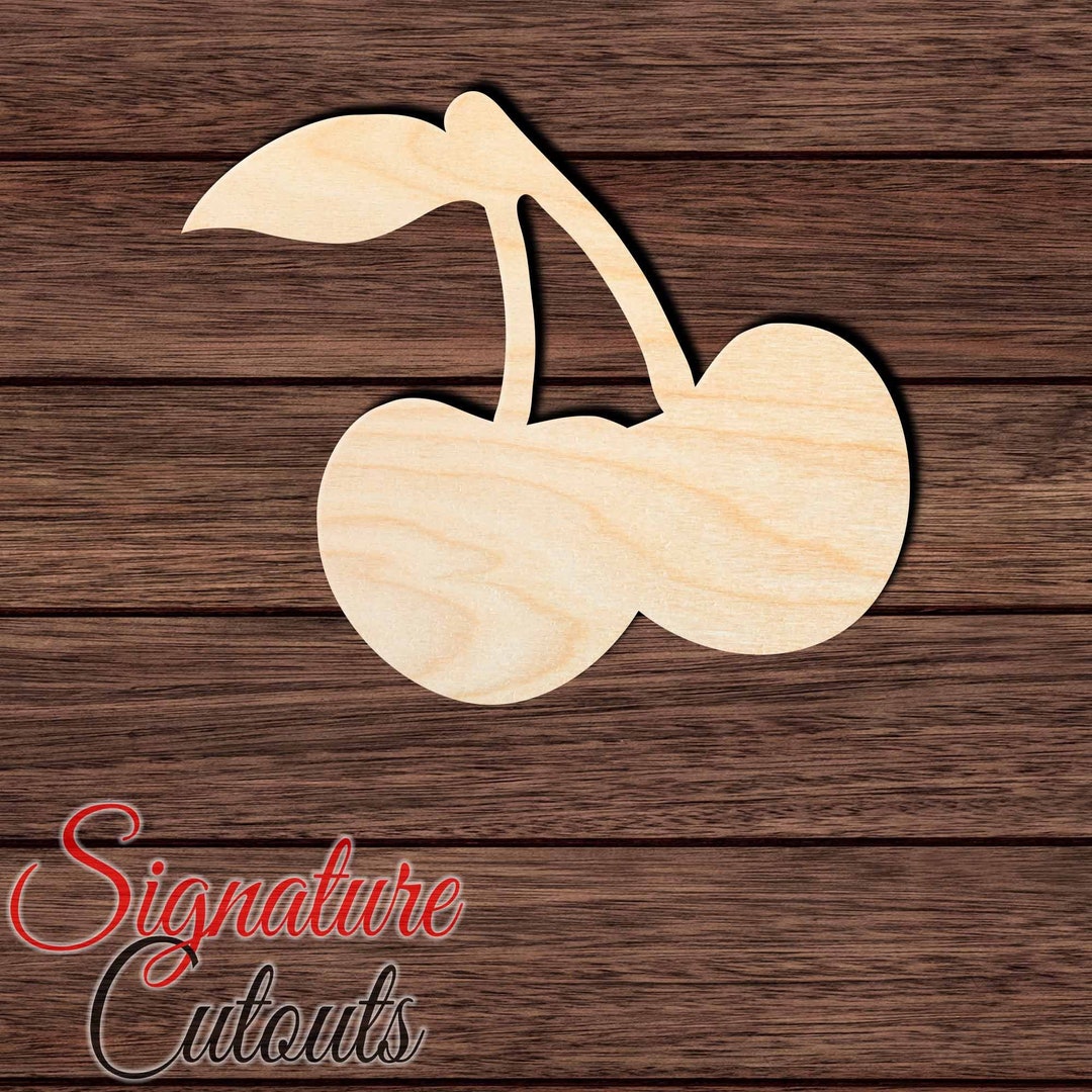 Cherry Cherries Wooden Shape Cutout for Crafting, Home & Room Décor ...