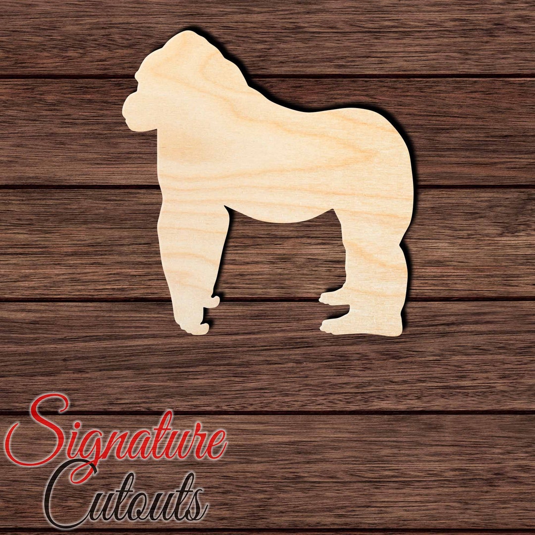 Gorilla 004 Wooden Shape Cutout for Crafting, Home & Room Décor, and ...