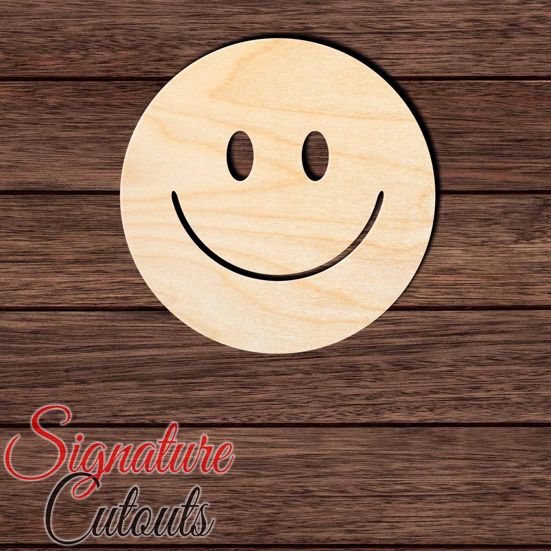 Smiley Happy Face 002 Wooden HQ Cutout for Crafting, Home & Room Décor ...