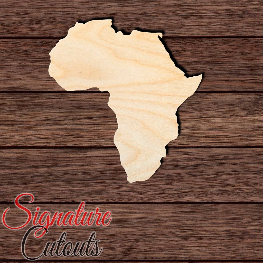 Africa Unfinished Wooden Cutout for Crafting, Home & Room Décor, and ...