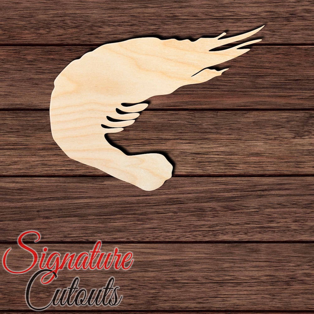 Shrimp 003 Unfinished Wooden Cutout for Crafting, Home & Room Décor ...