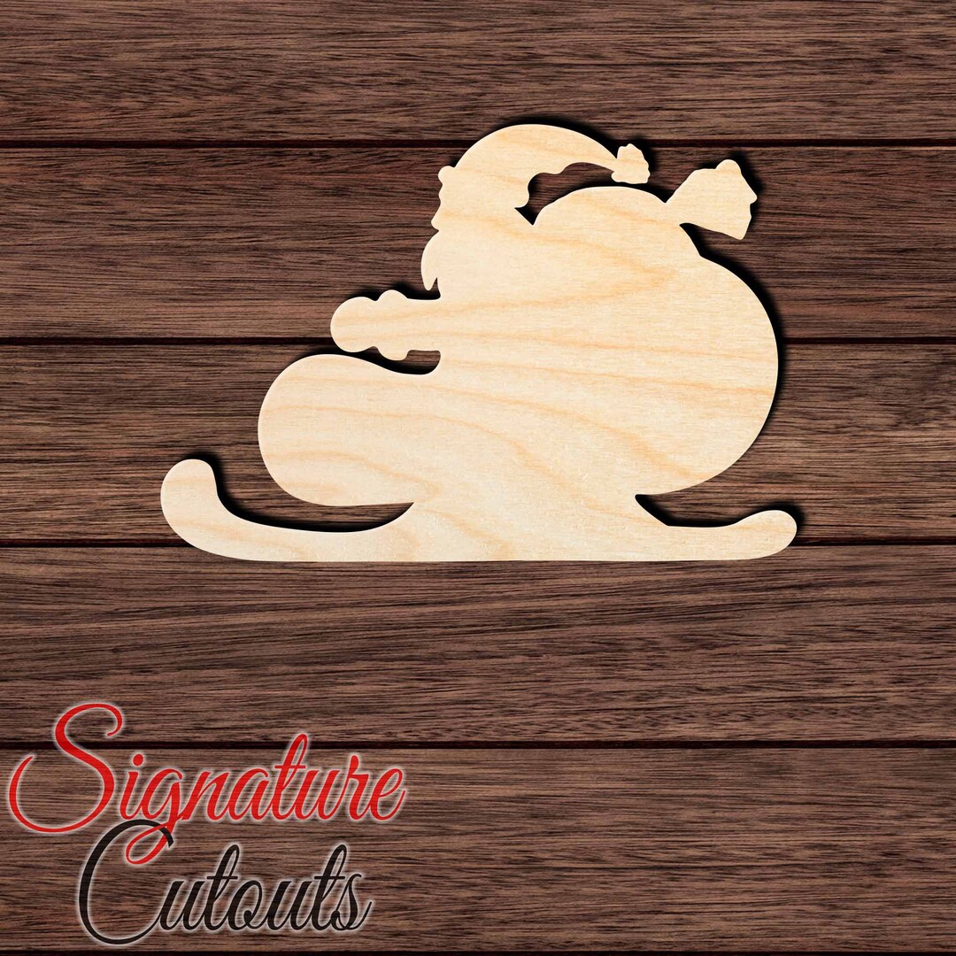 Santa Sleigh 004 Wooden Shape Cutout for Crafting, Home & Room Décor ...