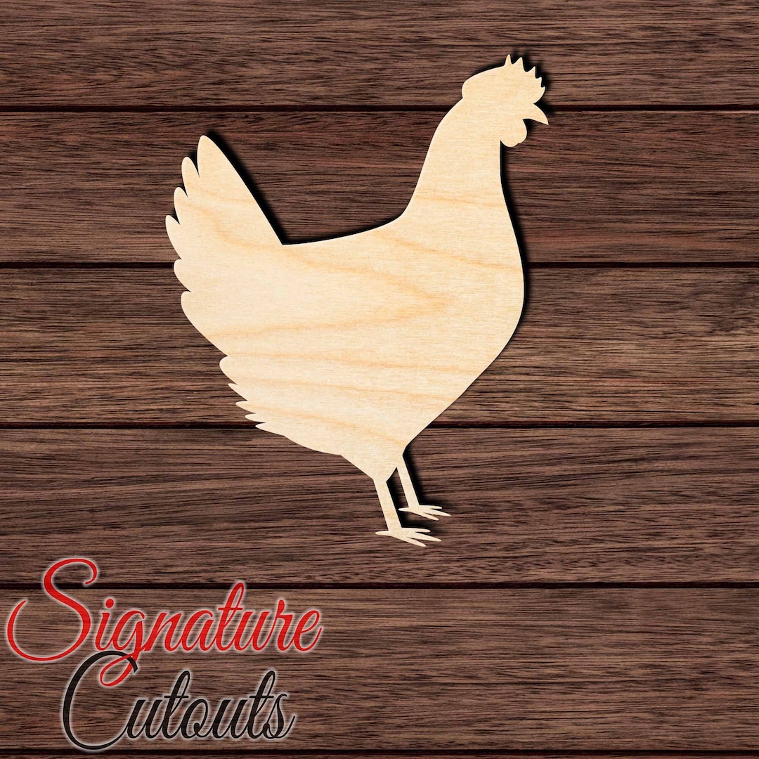 Chicken 006 - Leghorn Shape Cutout in Wood for Crafting, Home & Room ...