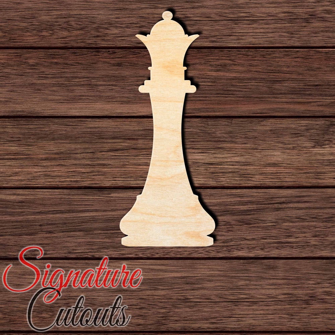 Queen Chess Piece Wooden Cutout for Crafting, Home & Room Décor, and ...