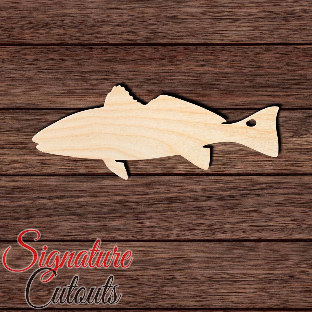 Red Drum Fish Wooden Shape Cutout for Crafting, Home & Room Décor, and ...