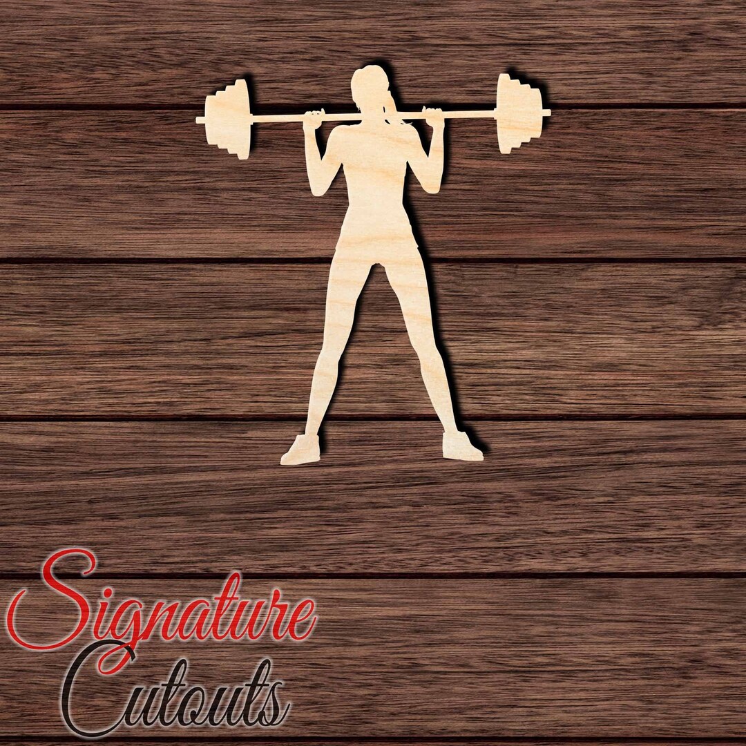 Female Weightlifter 004 Wooden Shape Cutout for Crafting, Home & Room ...