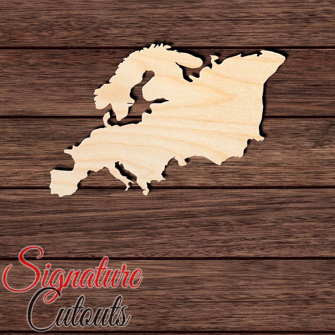 Europe Continent Wooden Shape Cutout for Crafting, Home & Room Décor ...