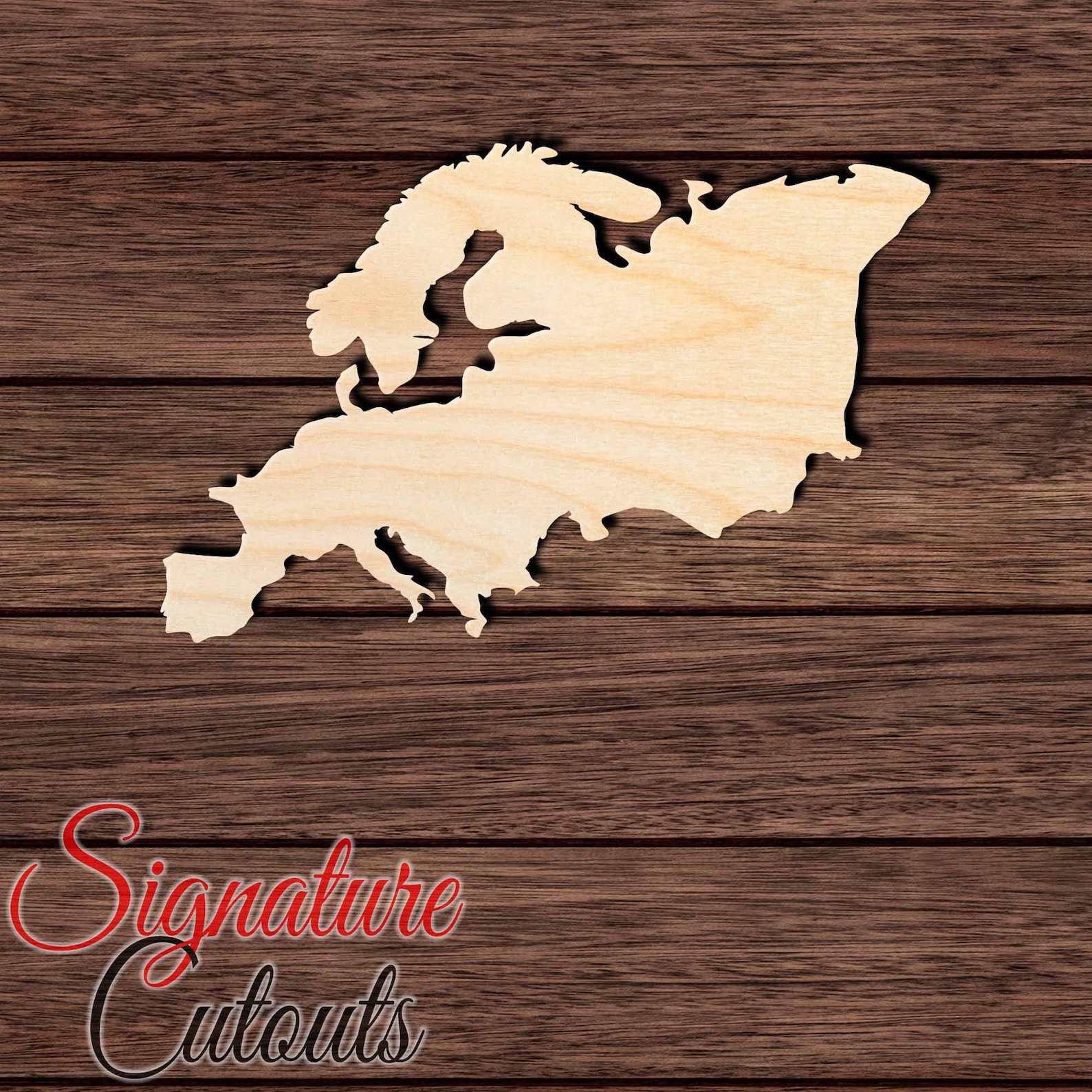 Europe Continent Wooden Shape Cutout for Crafting, Home & Room Décor ...