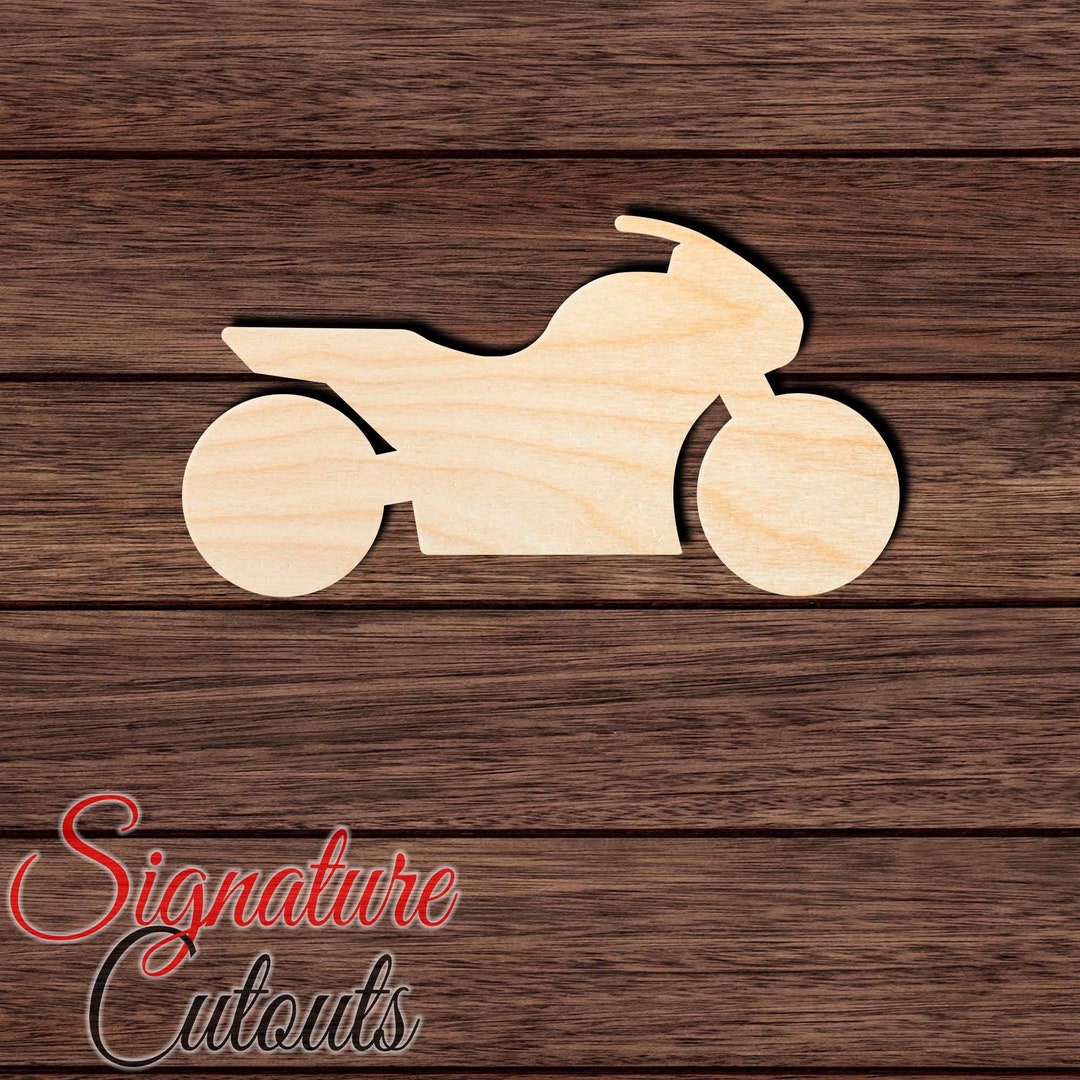 Motorcycle 004 Wooden Shape Cutout for Crafting, Home & Room Décor, and ...