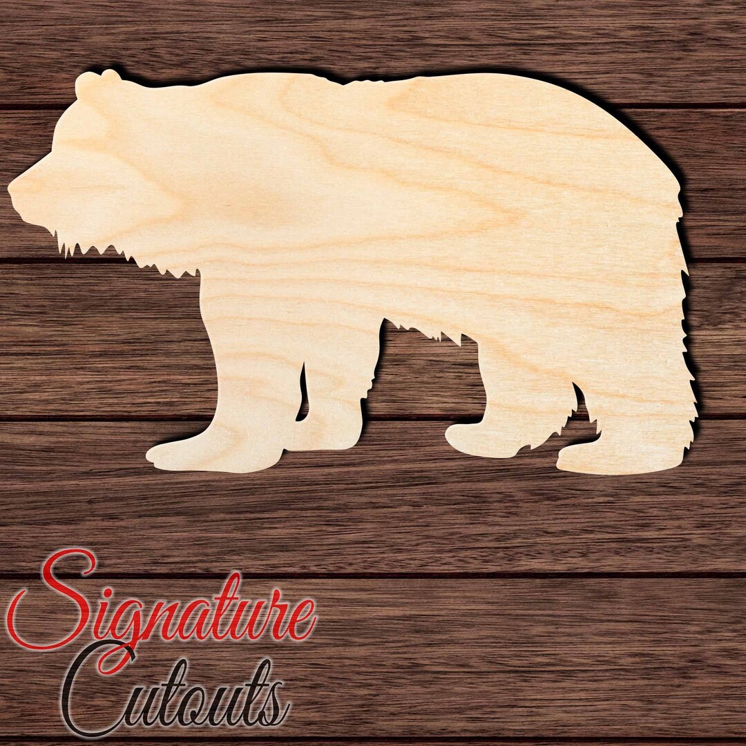 Bear 020 Wooden Shape Cutout for Crafting, Home & Room Décor, and Other ...