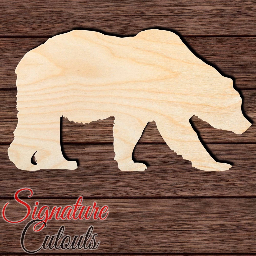 Bear 019 Wooden Shape Cutout for Crafting, Home & Room Décor, and Other ...