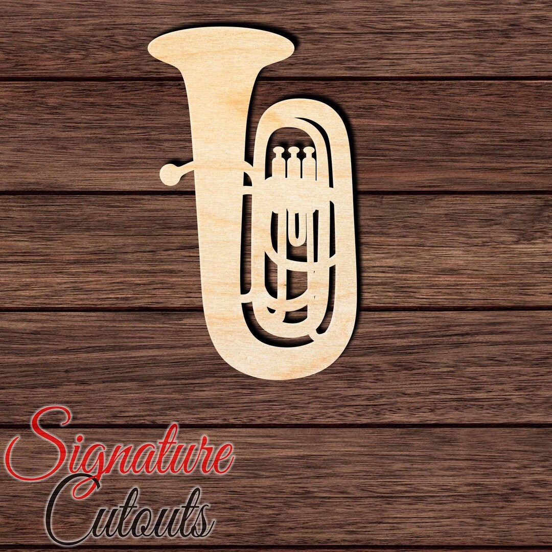 Tuba 001 Shape Cutout in Wood for Crafting, Home & Room Décor, and ...