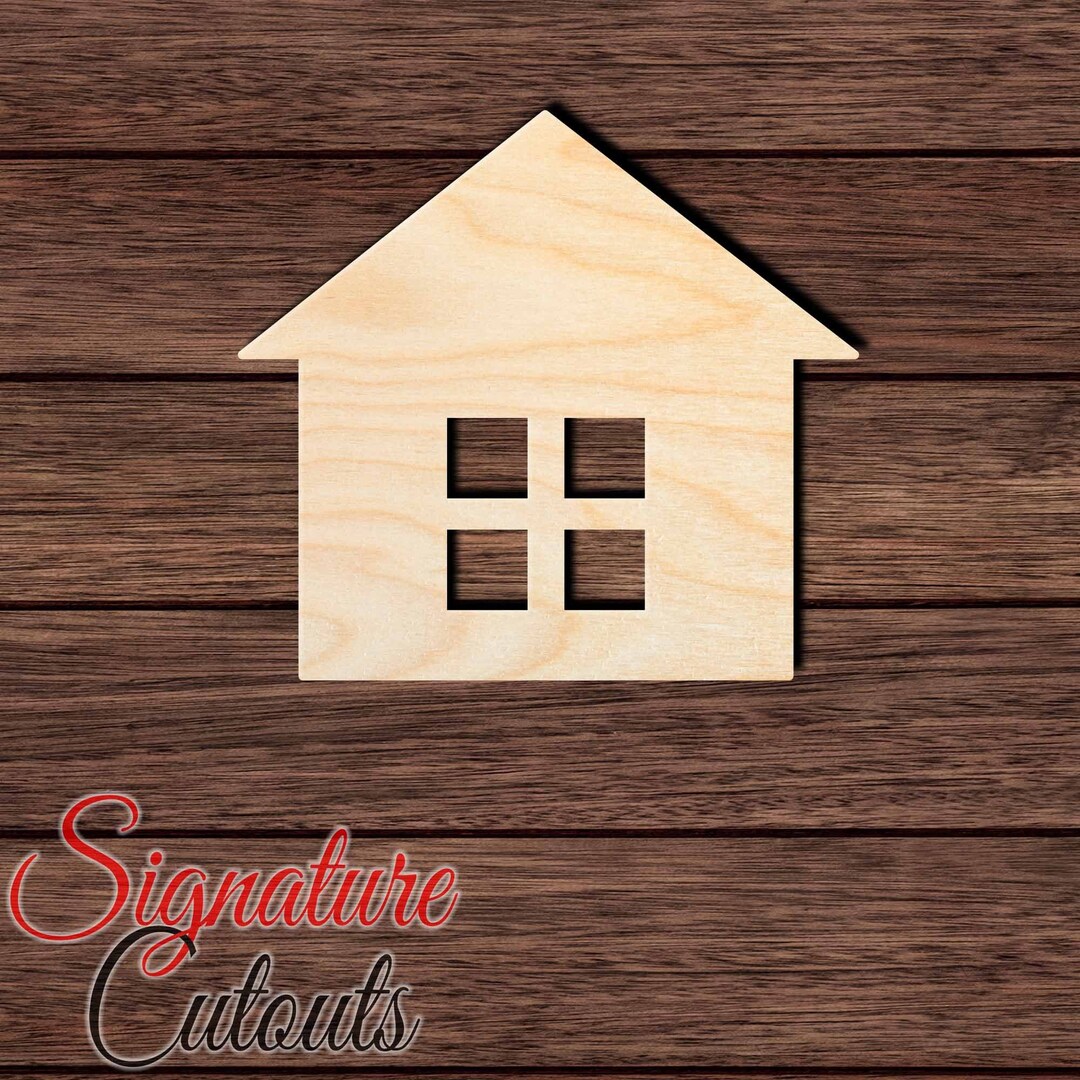 House 002 Wooden Shape Cutout for Crafting, Home & Room Décor, and ...