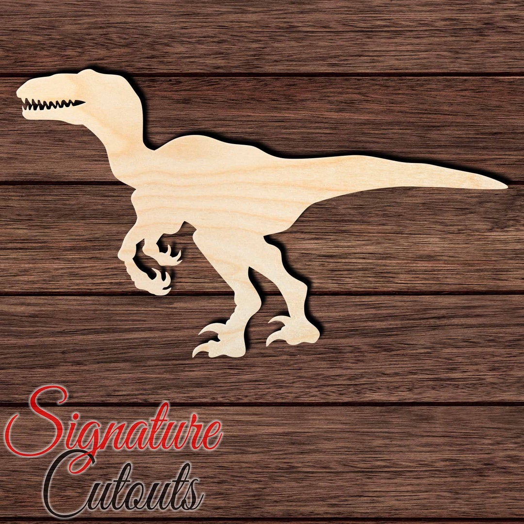 Velociraptor Wooden Cutout for Crafting, Home & Room Décor, and Other ...