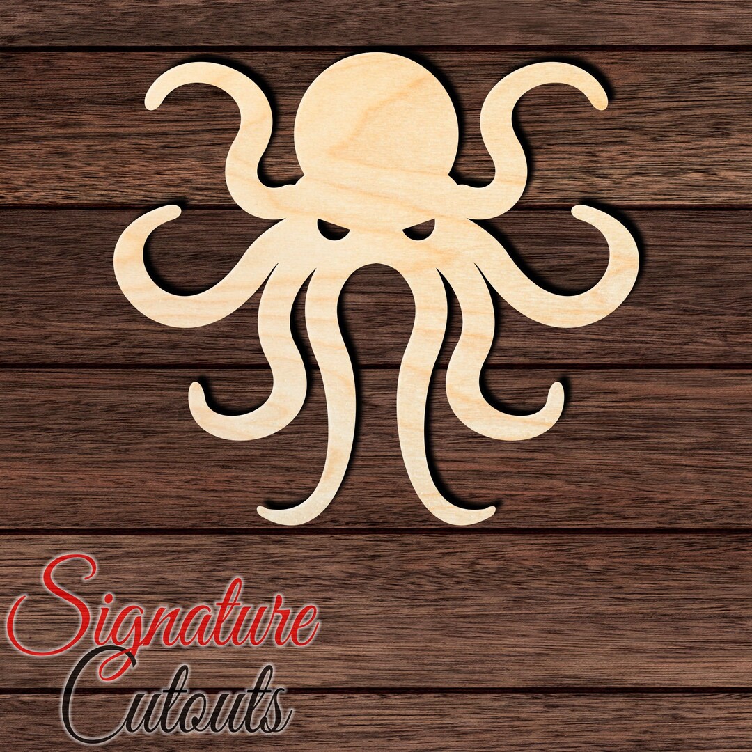 Octopus 001 Wooden HQ Cutout for Crafting, Home & Room Décor, and Other ...