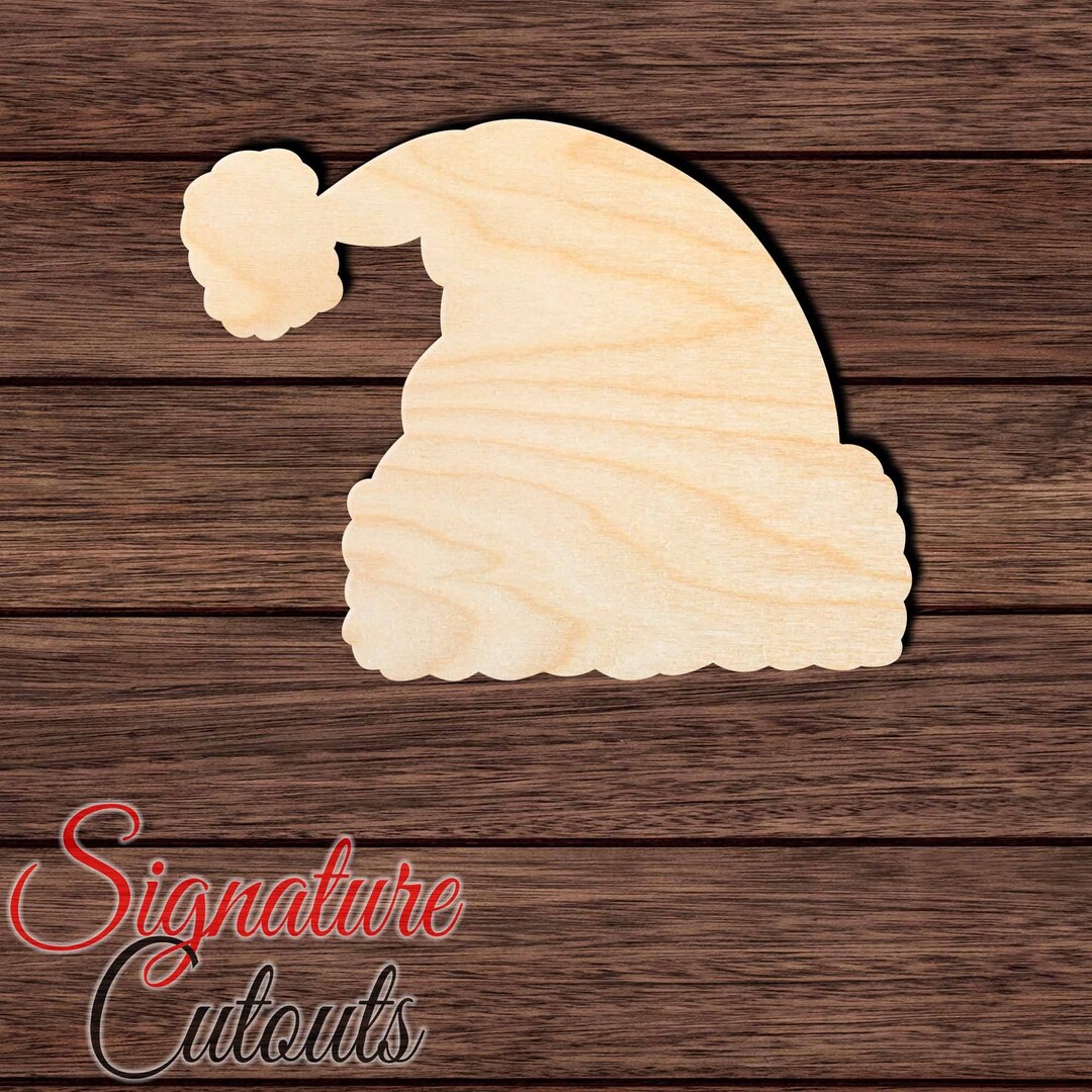 Santa Claus Hat 002 Wooden Shape Cutout for Crafting, Home & Room Décor ...