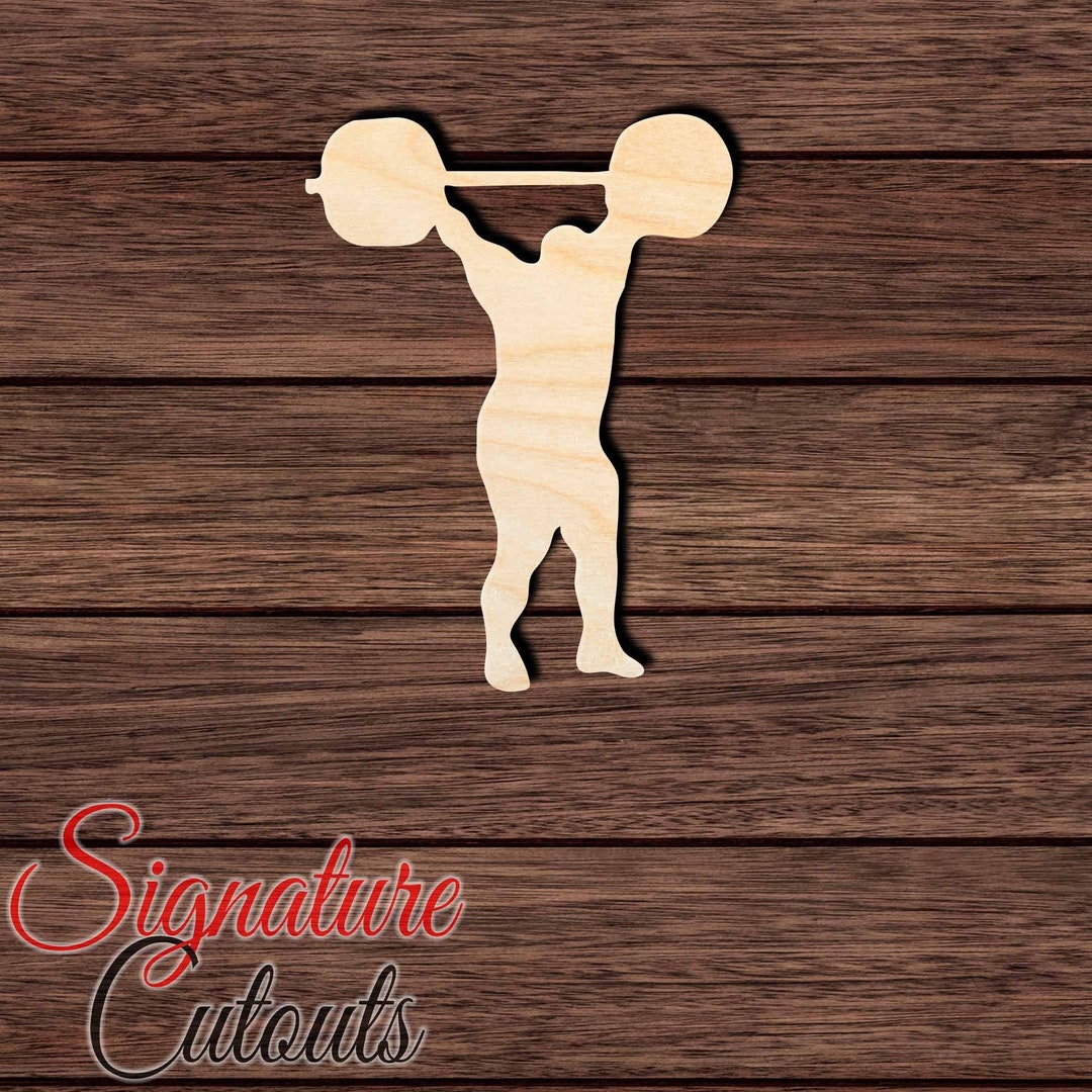 Male Weightlifter 006 Wooden Shape Cutout for Crafting, Home & Room ...