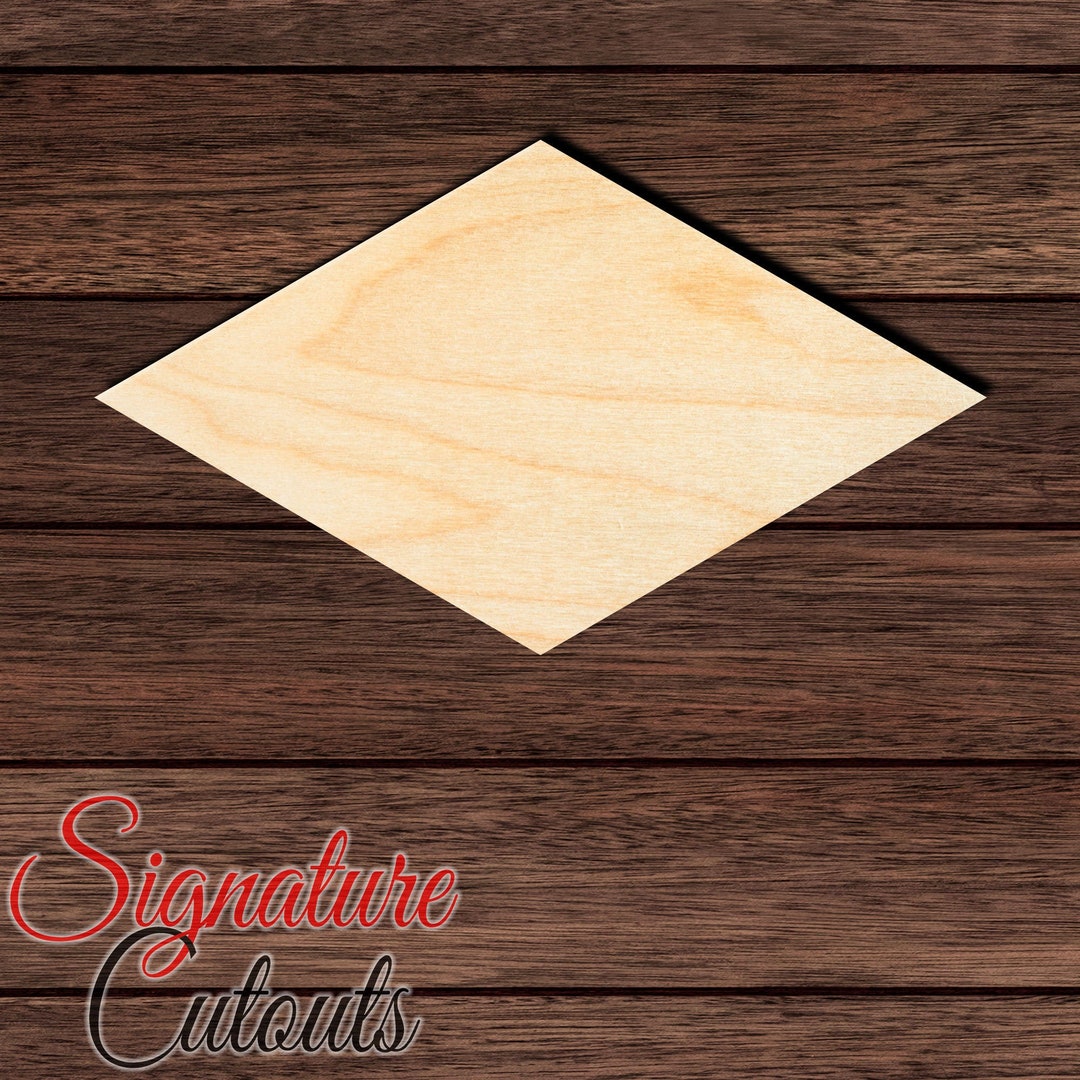Diamond Wooden Shape Cutout for Crafting, Home & Room Décor, and Other ...