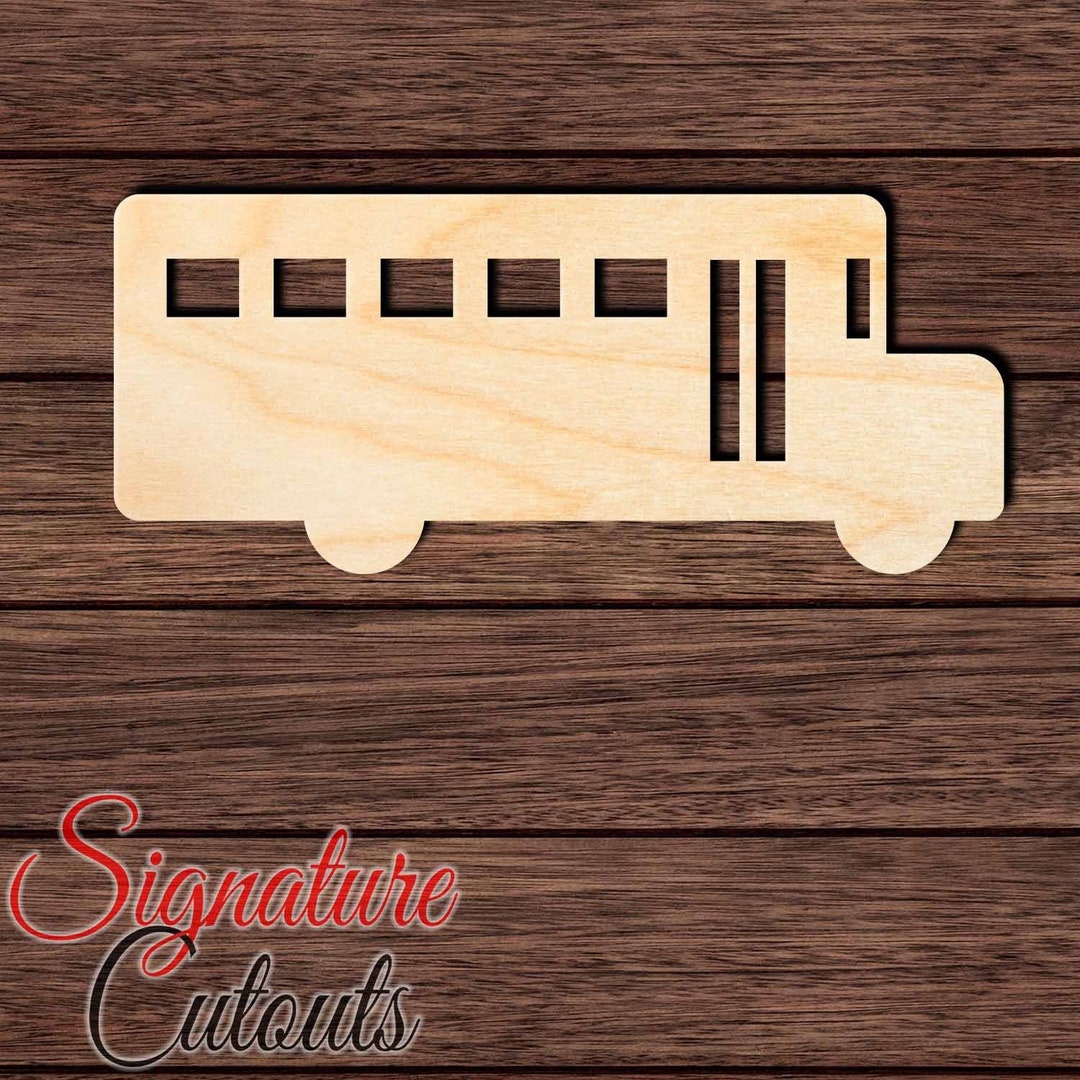 School Bus 001 Shape Cutout in Wood for Crafting, Home & Room Décor ...