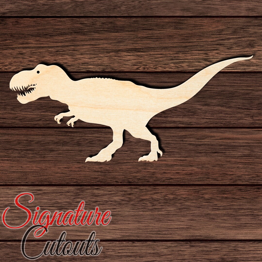 Dinosaur 002 T-rex Wooden HQ Cutout for Crafting, Home & Room Décor ...