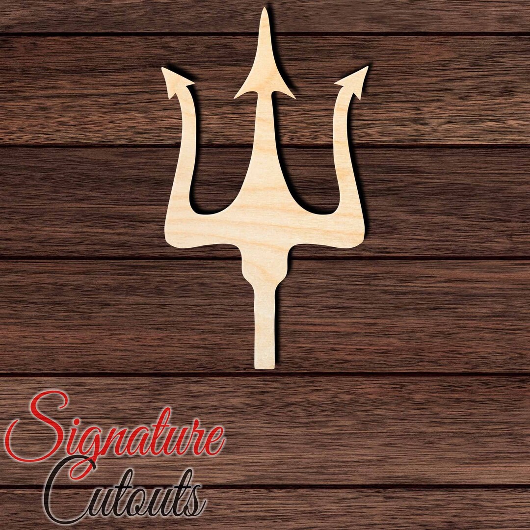 Trident 002 Unfinished Wooden Cutout for Crafting, Home & Room Décor ...
