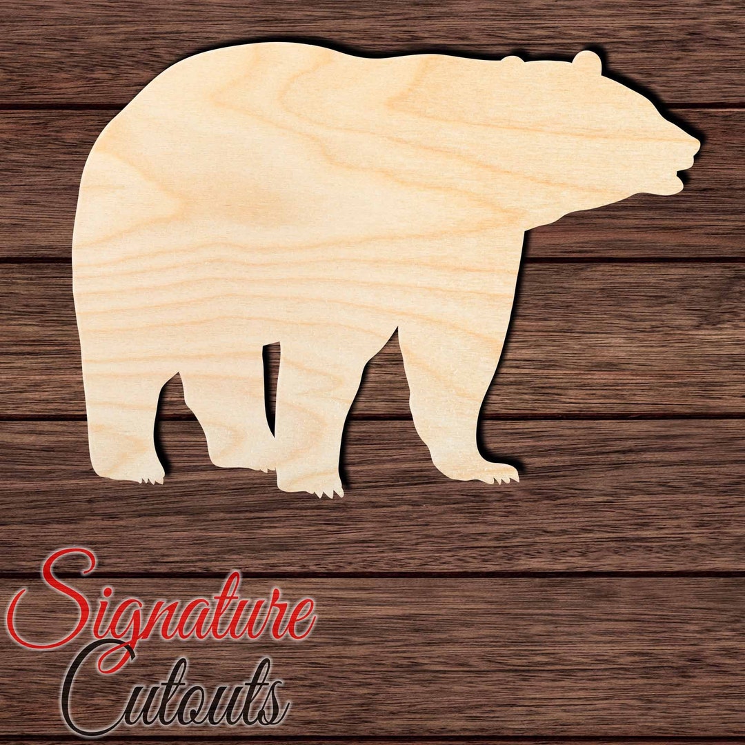 Bear 010 Wooden Shape Cutout for Crafting, Home & Room Décor, and Other ...