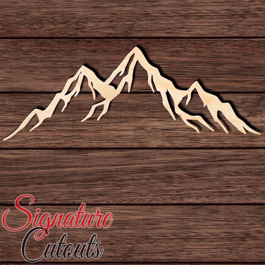 Mountain 001 Unfinished Wooden Cutout for Crafting, Home & Room Décor ...