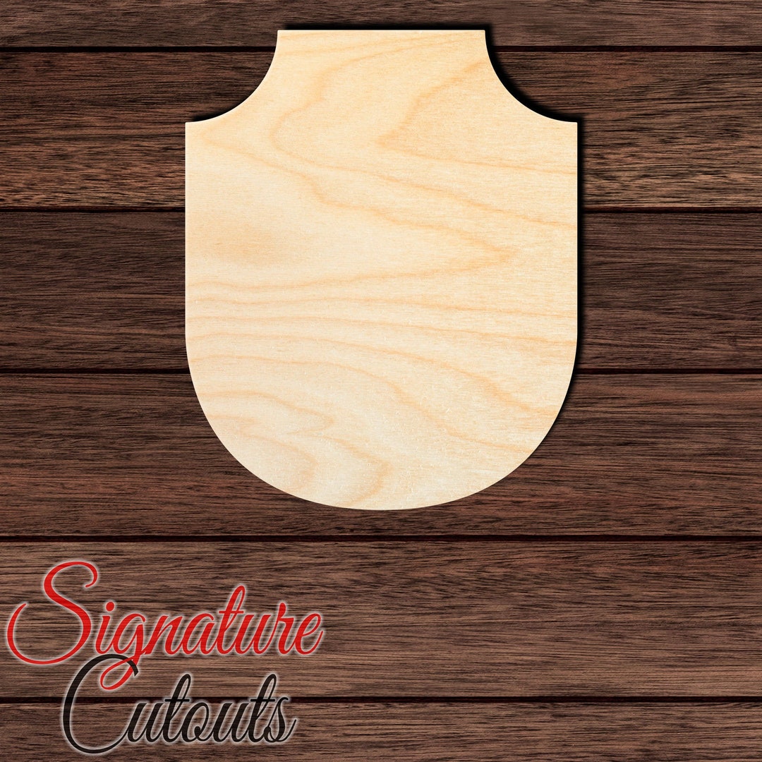 Badge Shield 015 Wooden Shape Cutout for Crafting, Home & Room Décor ...