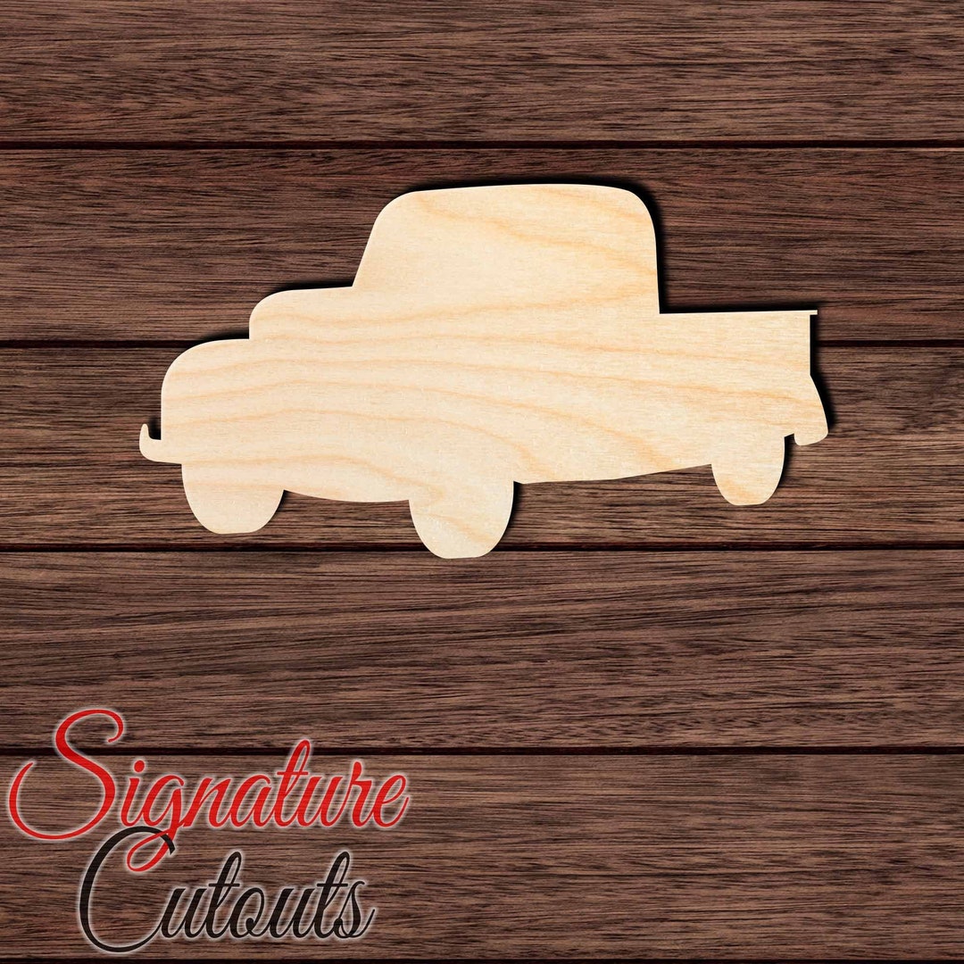 Vintage Truck 004 Unfinished Wooden Cutout for Crafting, Home & Room ...