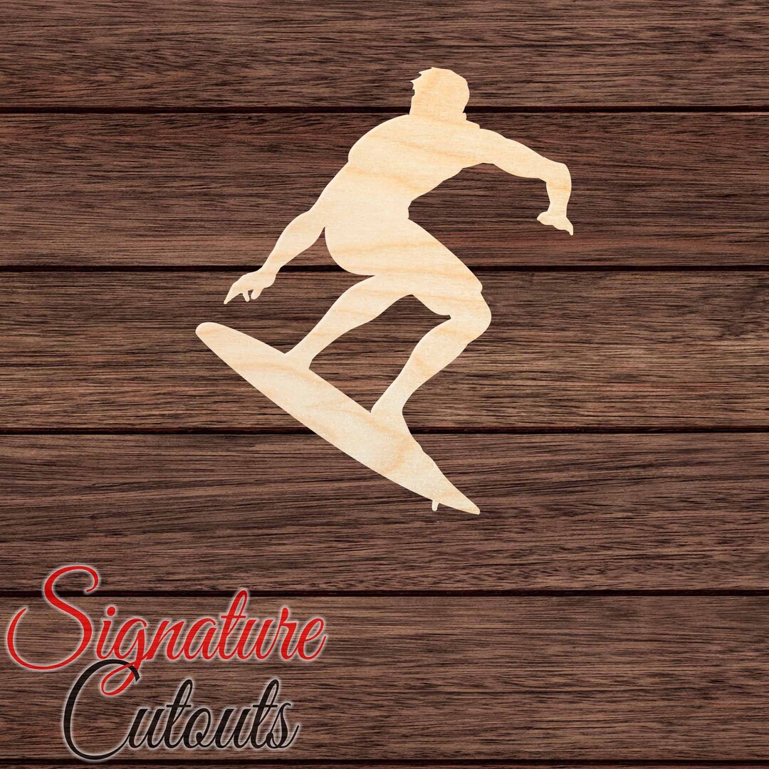 Surfer 001 Wooden Shape Cutout for Crafting, Home & Room Décor, and ...