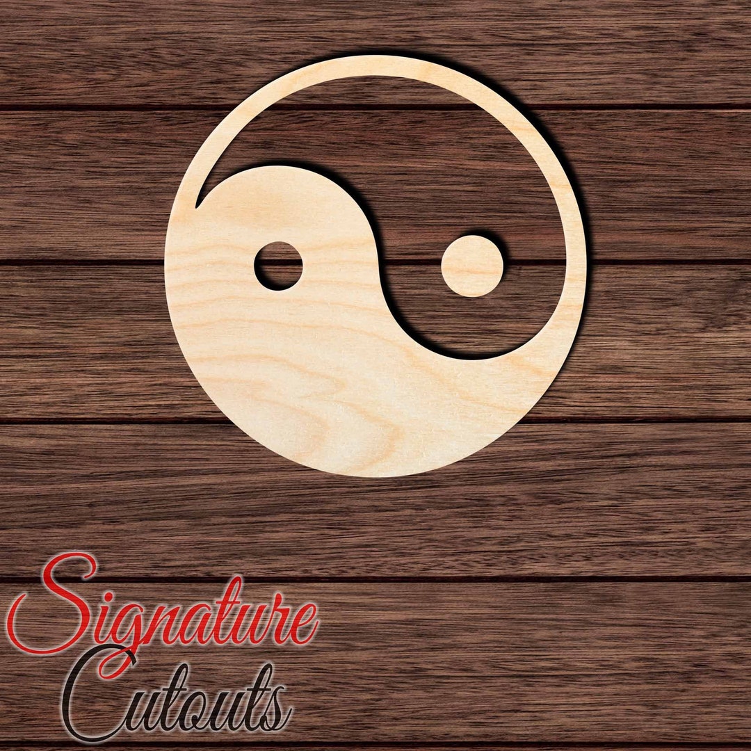 Ying Yang Wooden Cutout for Crafting, Home & Room Décor, and Other DIY ...
