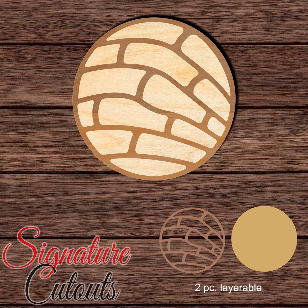 Concha Round Pan Dulce 002 Wooden Shape Cutout for Crafting, Home ...
