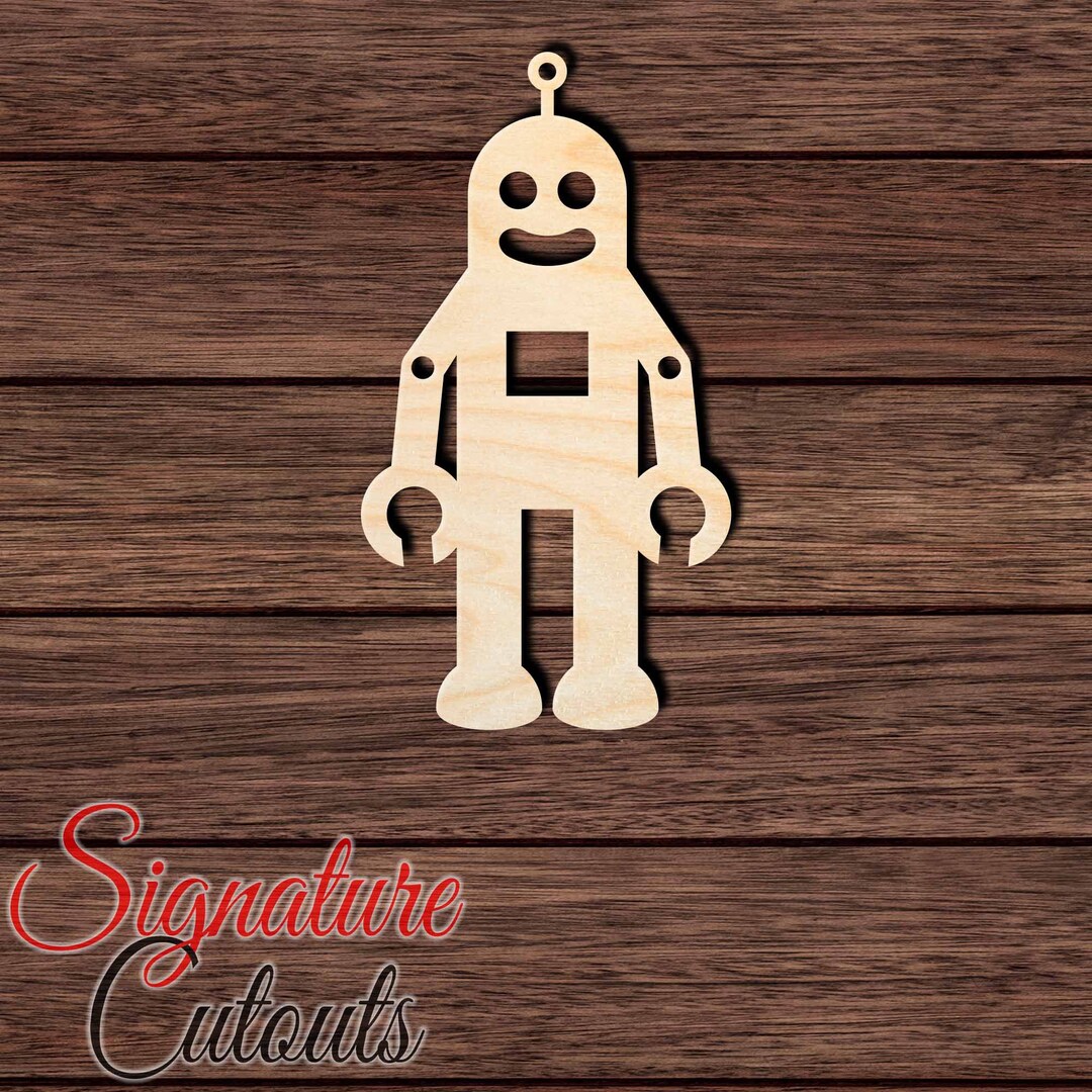 Robot 006 Wooden Shape Cutout for Crafting, Home & Room Décor, and ...