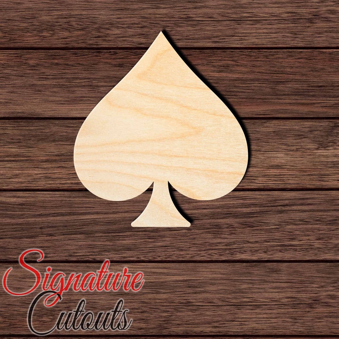 Playing Card Spade Wooden Cutout for Crafting, Home & Room Décor, and ...