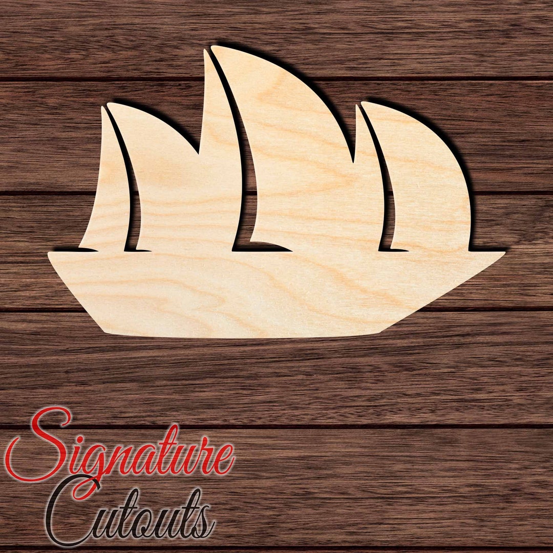 Sailboat 001 Unfinished Wooden Cutout for Crafting, Home & Room Décor ...