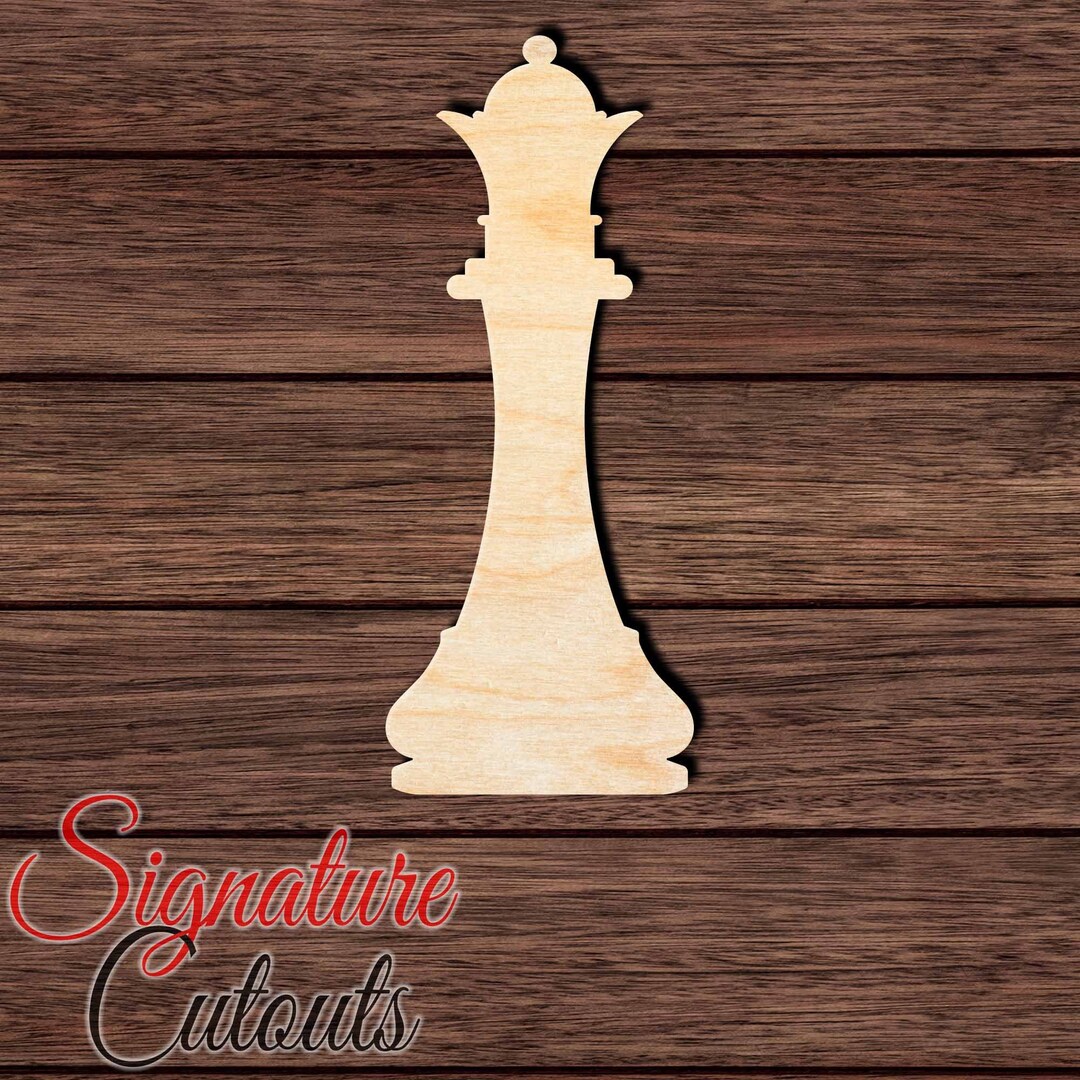 Queen Chess Piece Wooden HQ Cutout for Crafting, Home & Room Décor, and ...