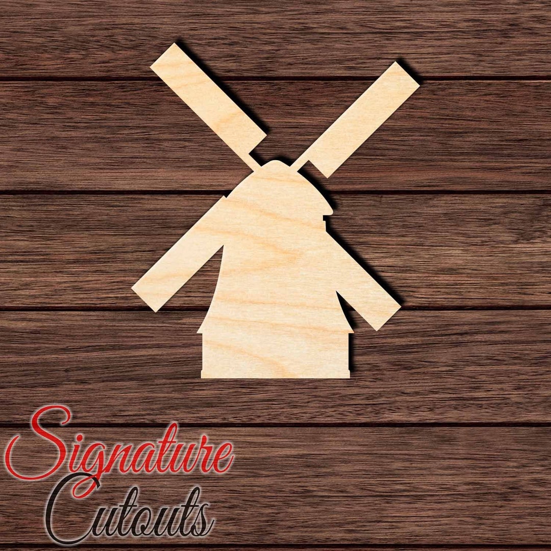 Windmill 002 Netherlands Shape Cutout in Wood for Crafting, Home & Room ...