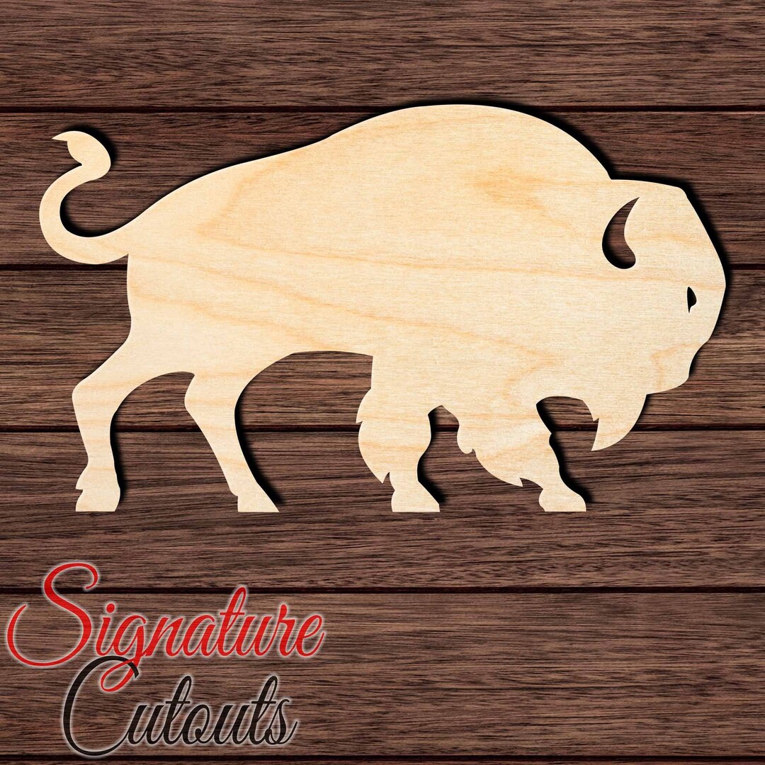 Buffalo 006 Unfinished Wooden Cutout for Crafting, Home & Room Décor ...