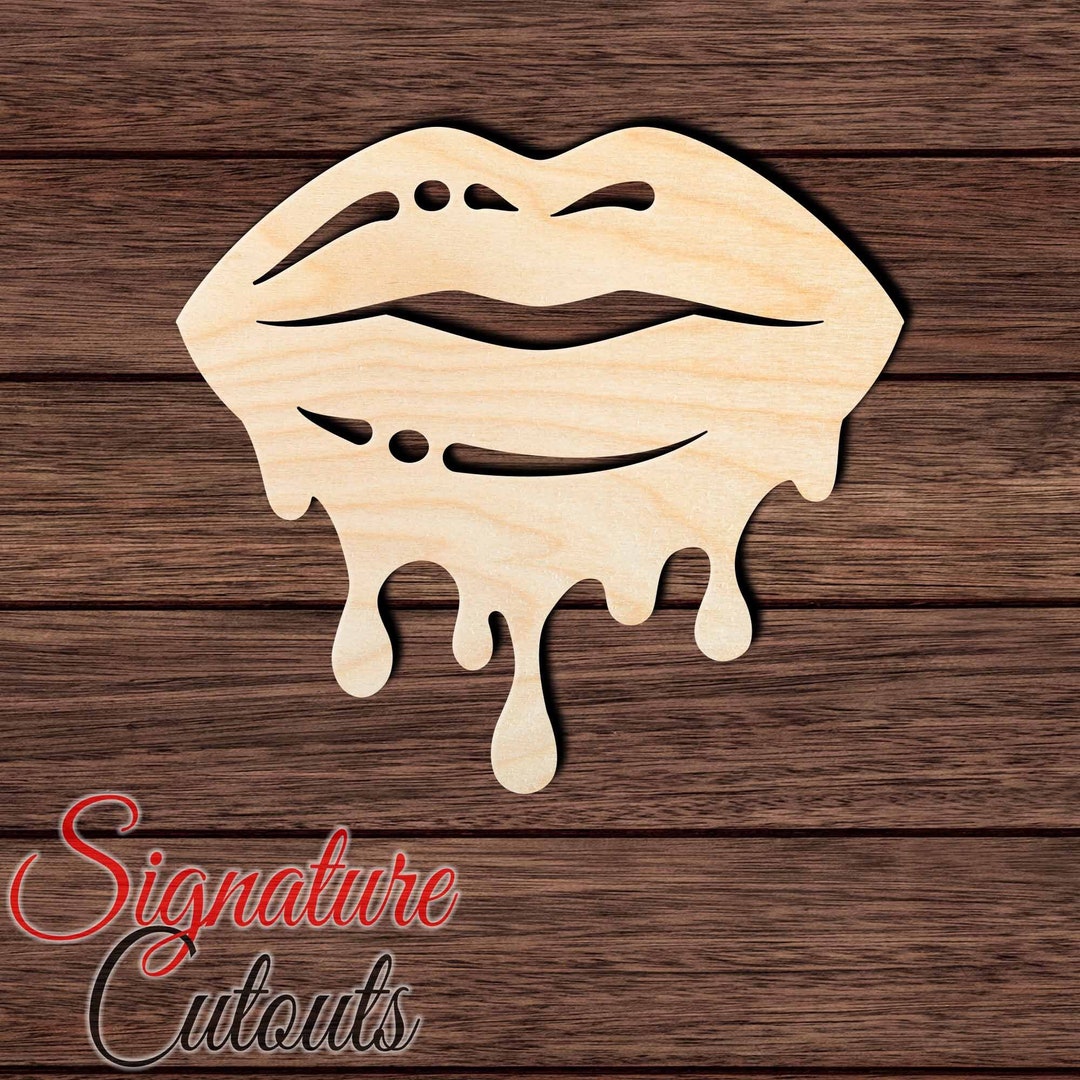 Dripping Lips Icon 001 Shape Cutout for Crafting, Home & Room Décor ...