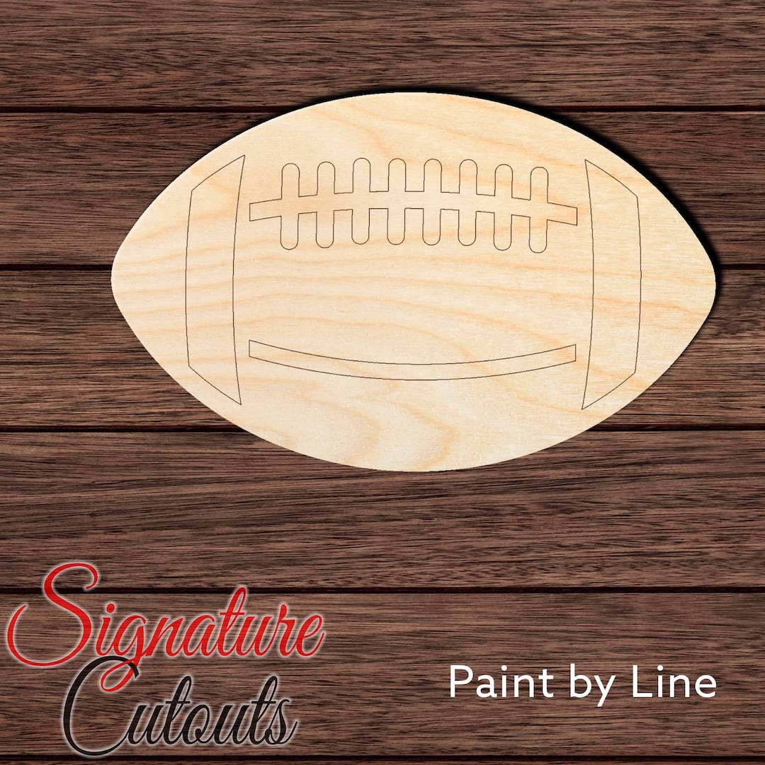 Football 005 Paint by Line Wooden Shape Cutout for Crafting, Home ...