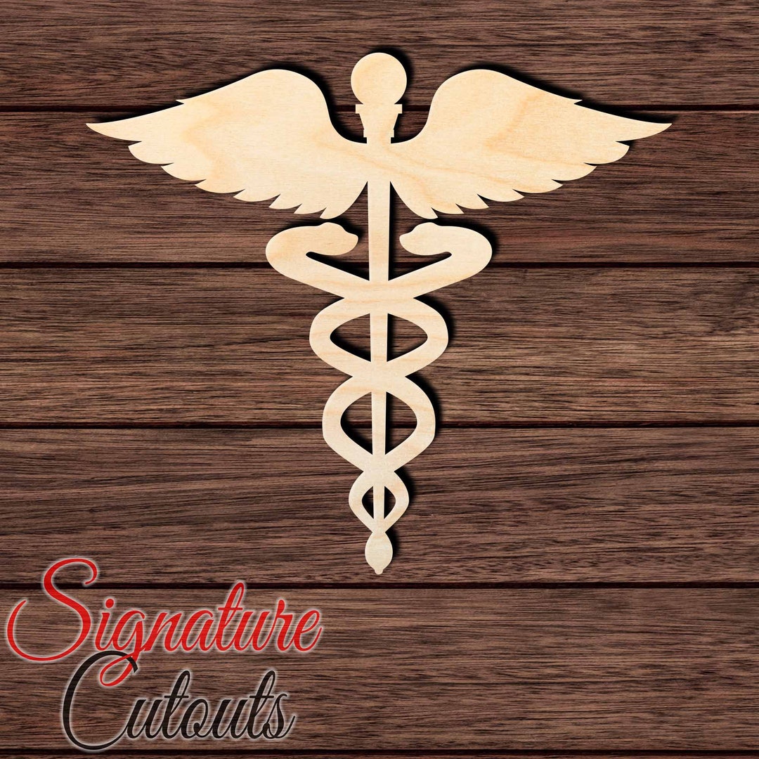 Caduceus 001 Unfinished Wooden Cutout for Crafting, Home & Room Décor ...