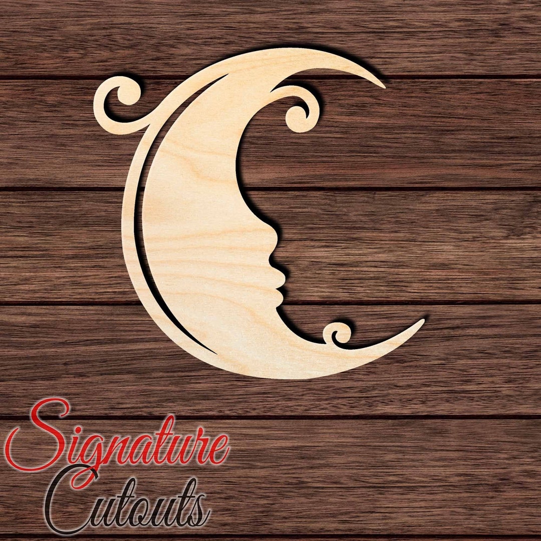 Moon 003 Wooden Shape Cutout for Crafting, Home & Room Décor, and Other ...