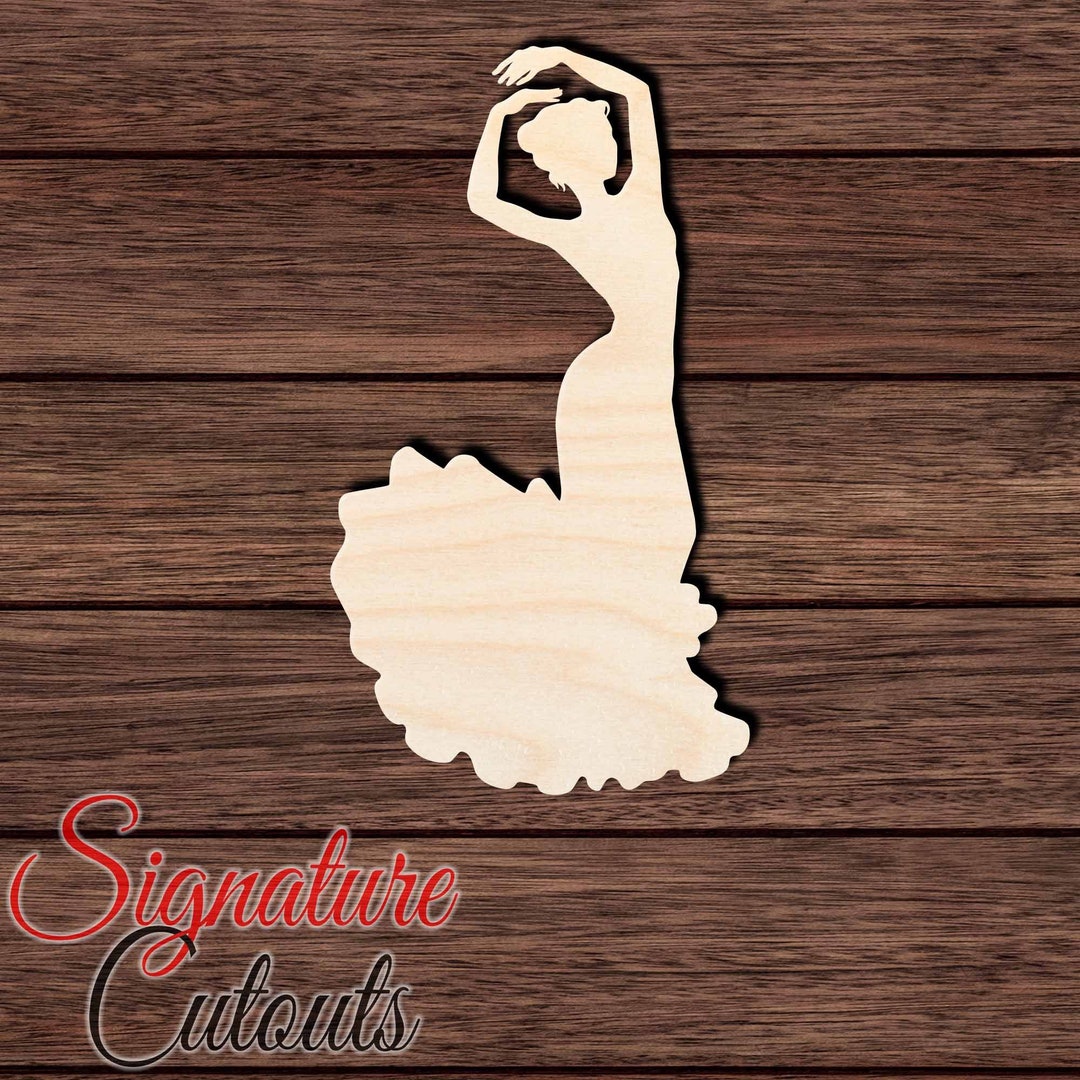 Flamenco Female Dancer 001 Shape Cutout in Wood for Crafting, Home ...