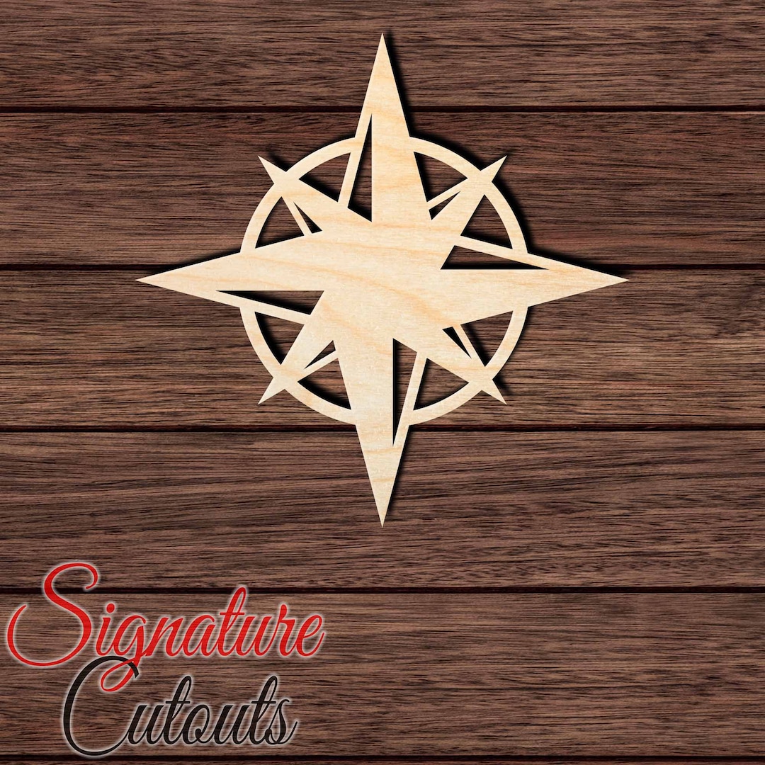 Compass 003 Unfinished Wooden Cutout for Crafting, Home & Room Décor ...