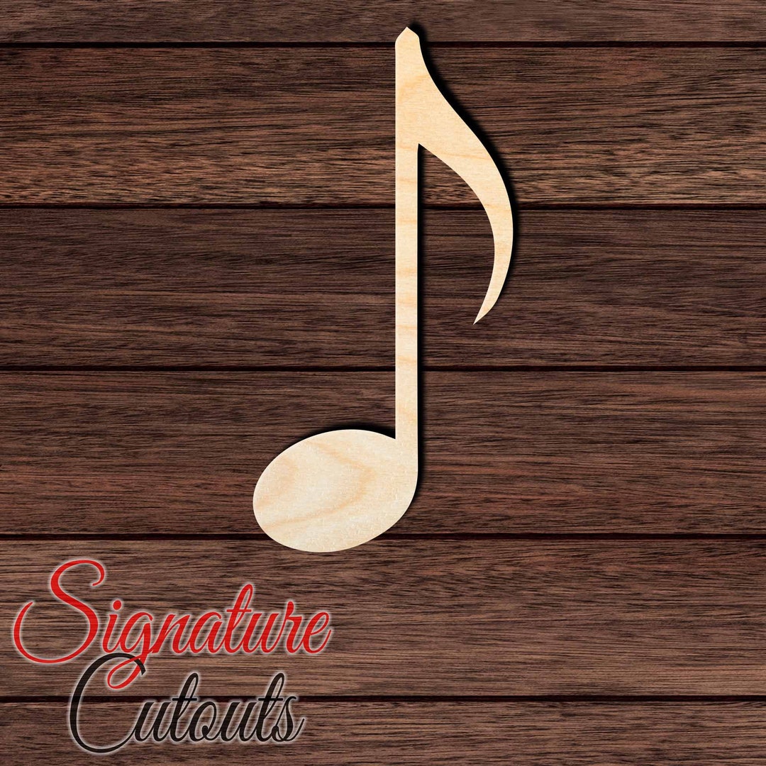 Music Note 002 Unfinished Wooden Cutout for Crafting, Home & Room Décor ...