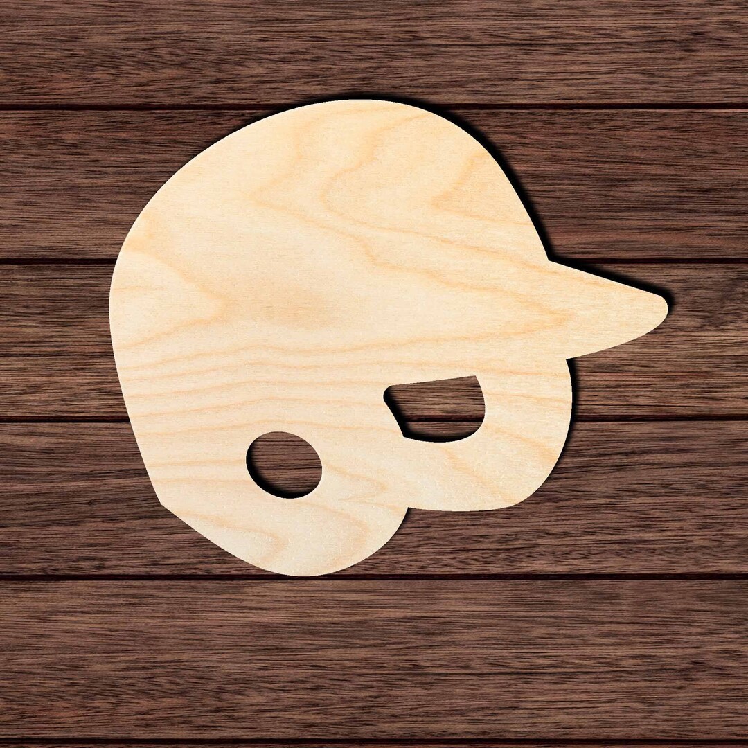 Baseball 018 - Helmet Shape Cutout in Wood for Crafting, Home & Room ...