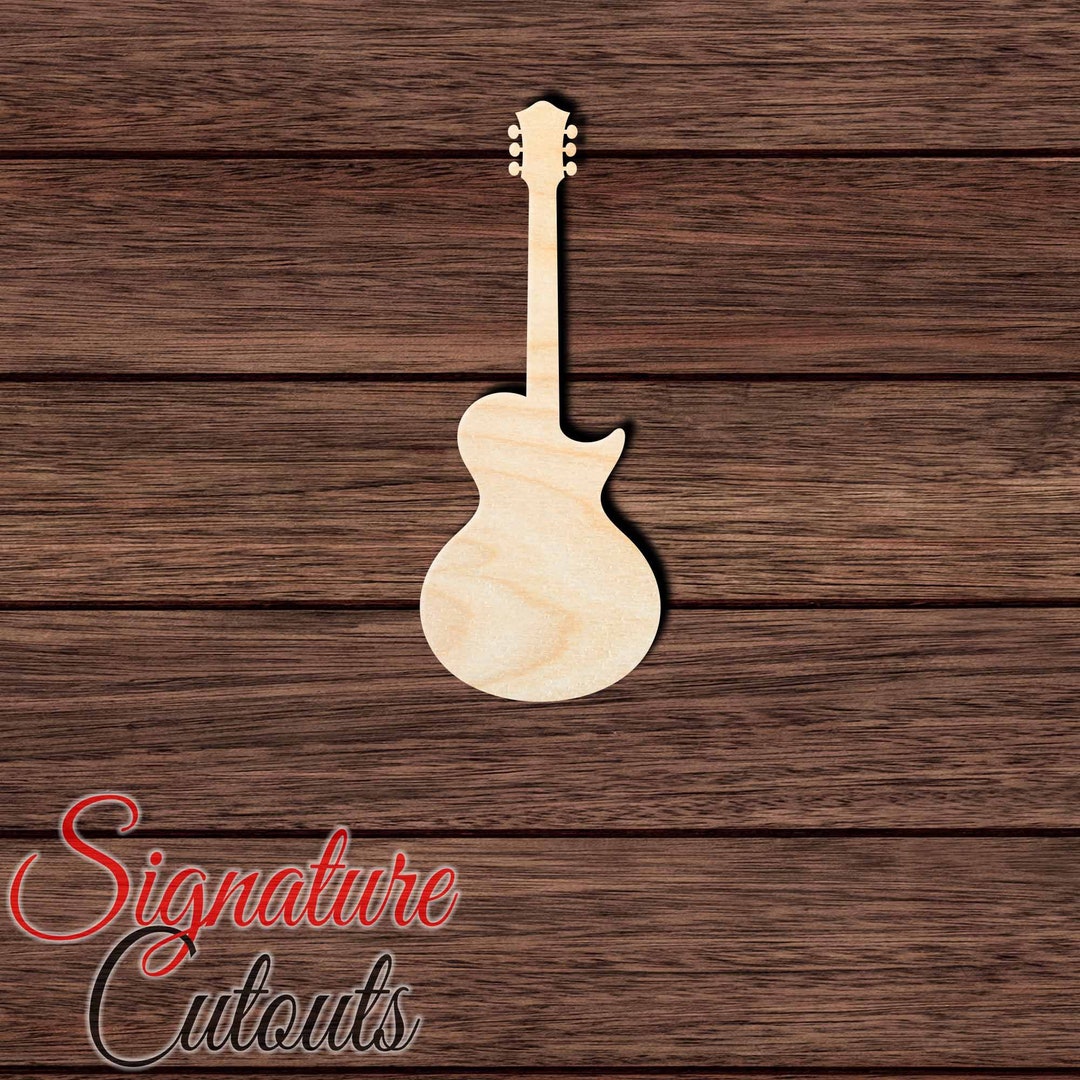 Guitar 002 Wooden Cutout for Crafting, Home & Room Décor, and Other DIY ...