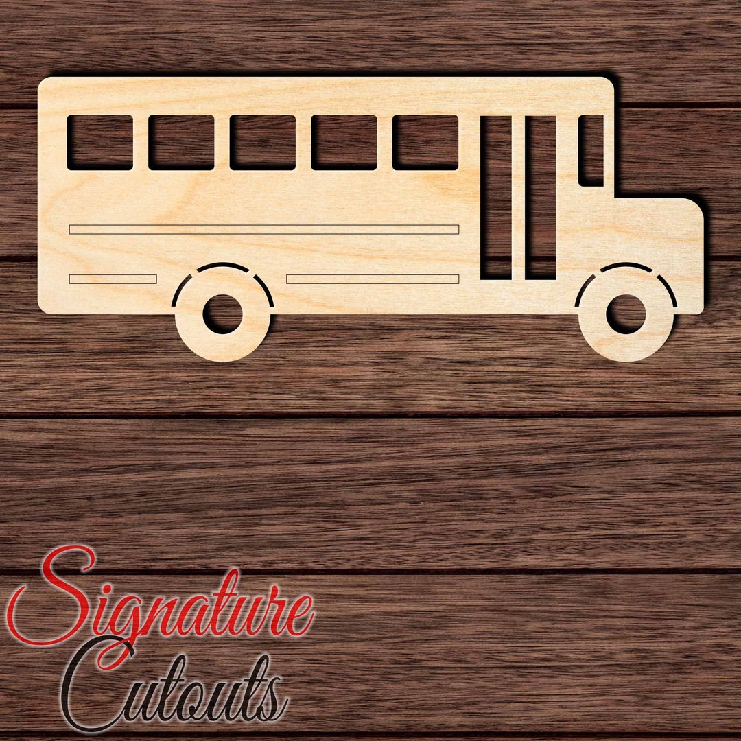 School Bus 002 Shape Cutout in Wood for Crafting, Home & Room Décor ...