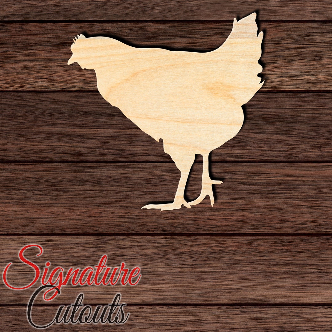 Chicken 005 Wooden Shape Cutout for Crafting, Home & Room Décor, and ...