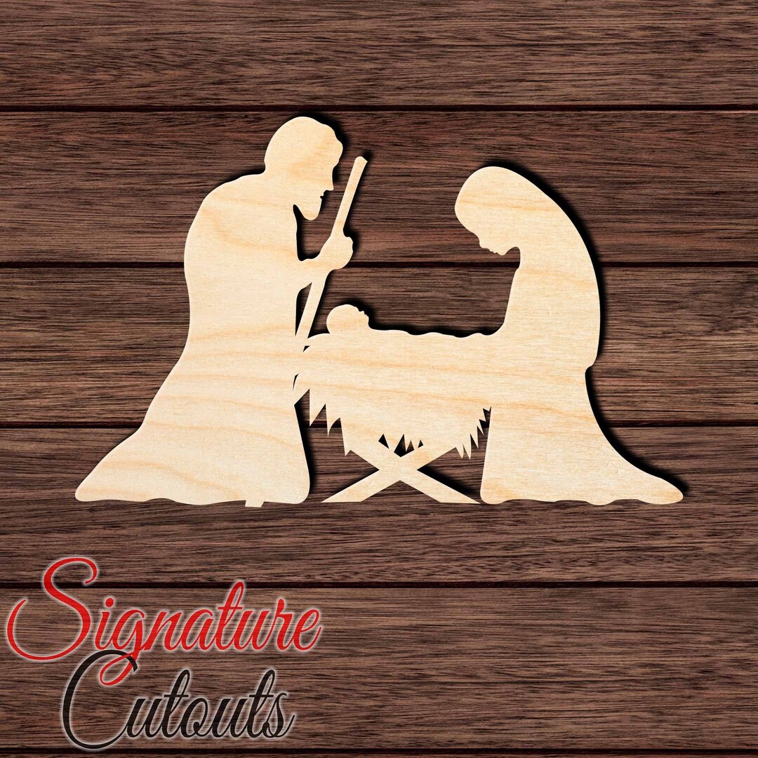 Nativity Scene 003 Wooden Shape Cutout for Crafting, Home & Room Décor ...